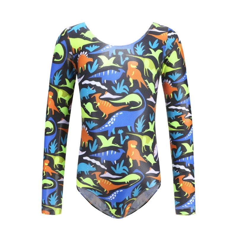 Gymnastics Leotards for Girls Print Sparkly Dancewear Activewear Quick ...