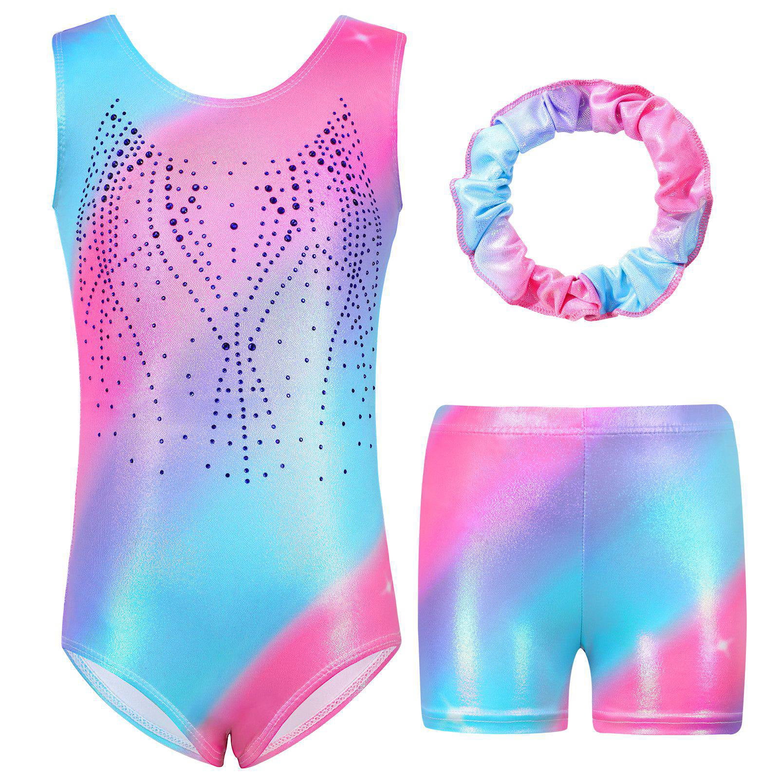 Gymnastics Leotards for Girls Sparkly Dance Unitards Biketards with ...