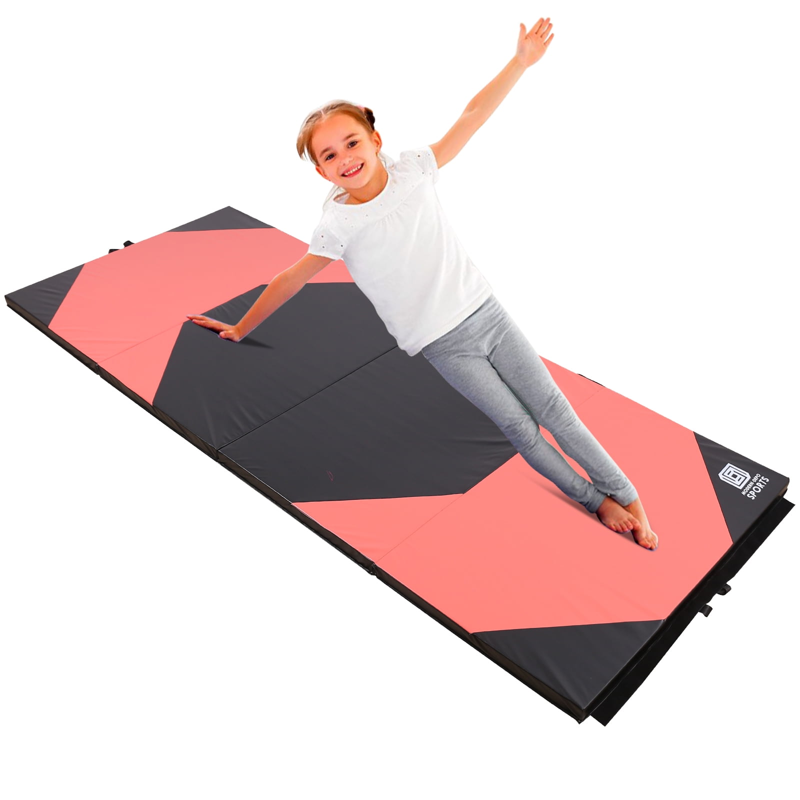 Gymnastics Mat 10'x4'x2" Foldable Tumbling Mats with Carrying Handles ...