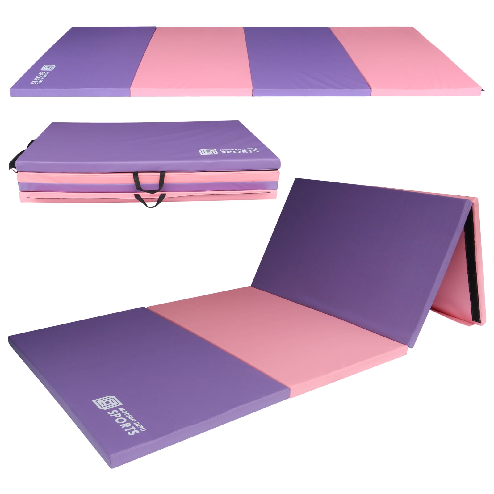 Gymnastics Mat 10'x4'x2" Foldable Tumbling Mats with Carrying Handles ...