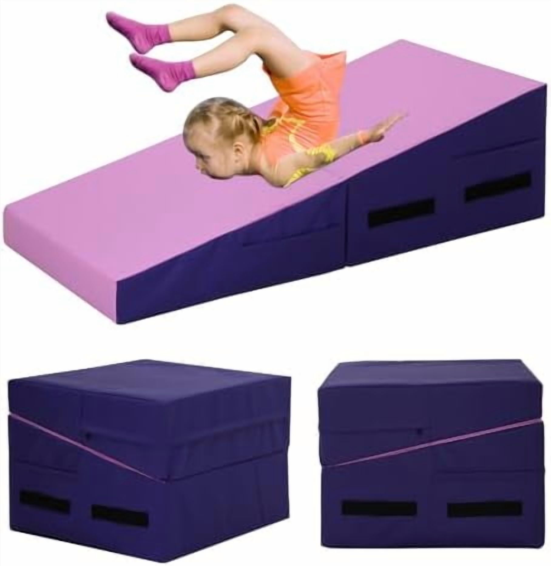 Gymnastics Mat 34”X24”X14” Incline Tumbling Mats for Home Gym, Folding ...