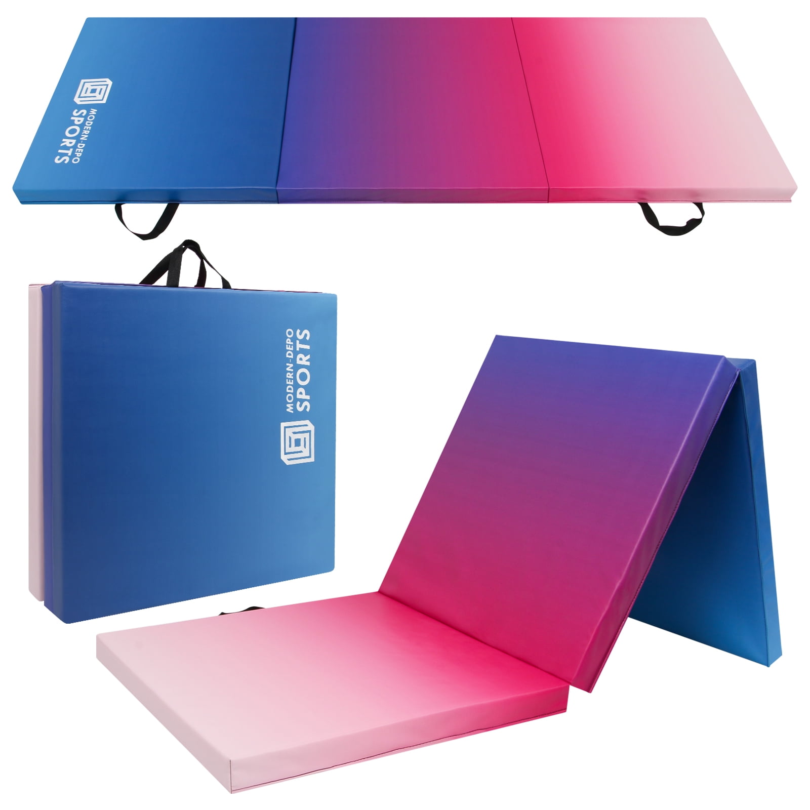 Gymnastics Mat 6'x2'x2" Foldable Tumbling Mats with Carrying Handles ...