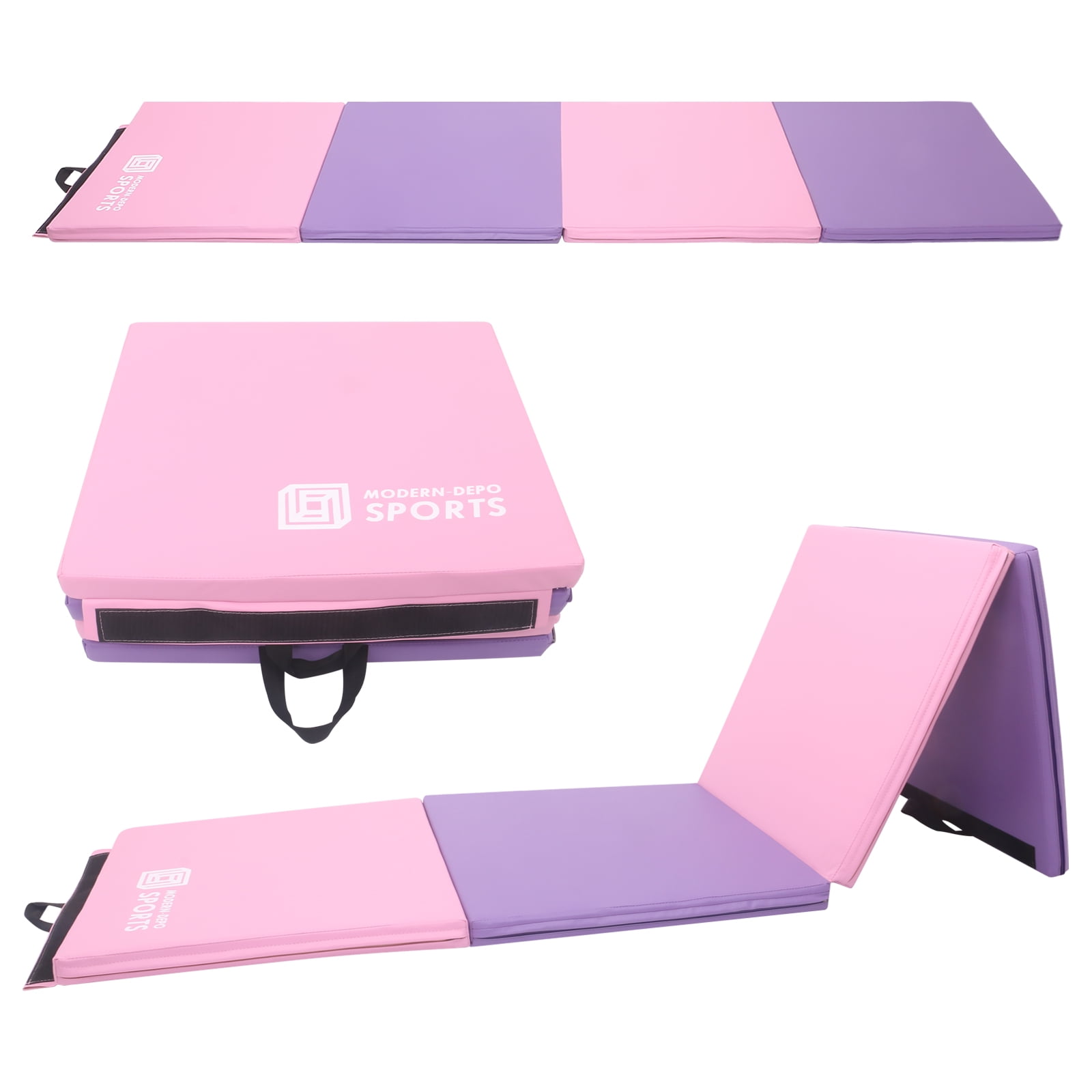 Gymnastics Mat 8'x2'x2" Foldable Tumbling Mats with Carrying Handles ...
