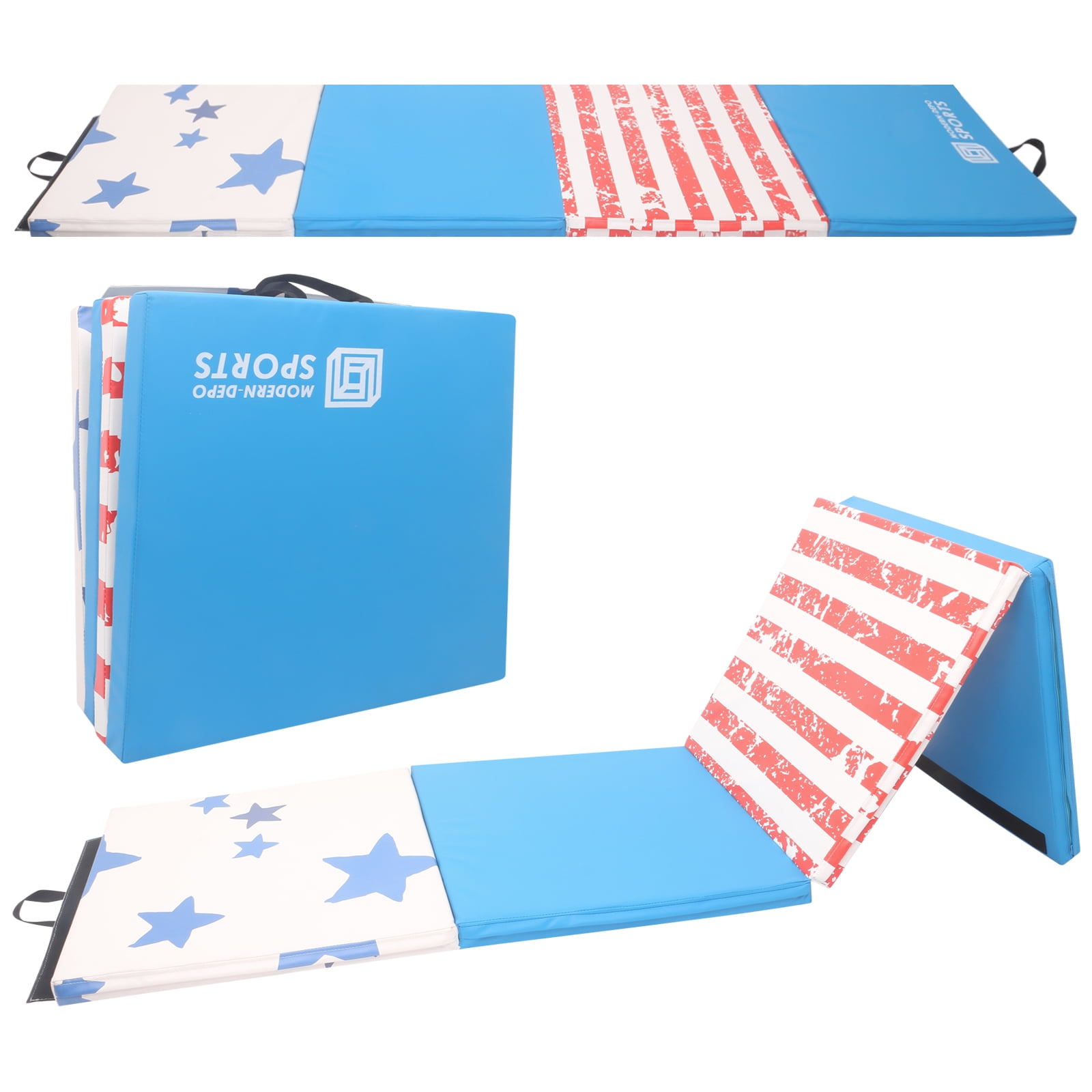 Gymnastics Mat 8'x2'x2" Foldable Tumbling Mats with Carrying Handles ...