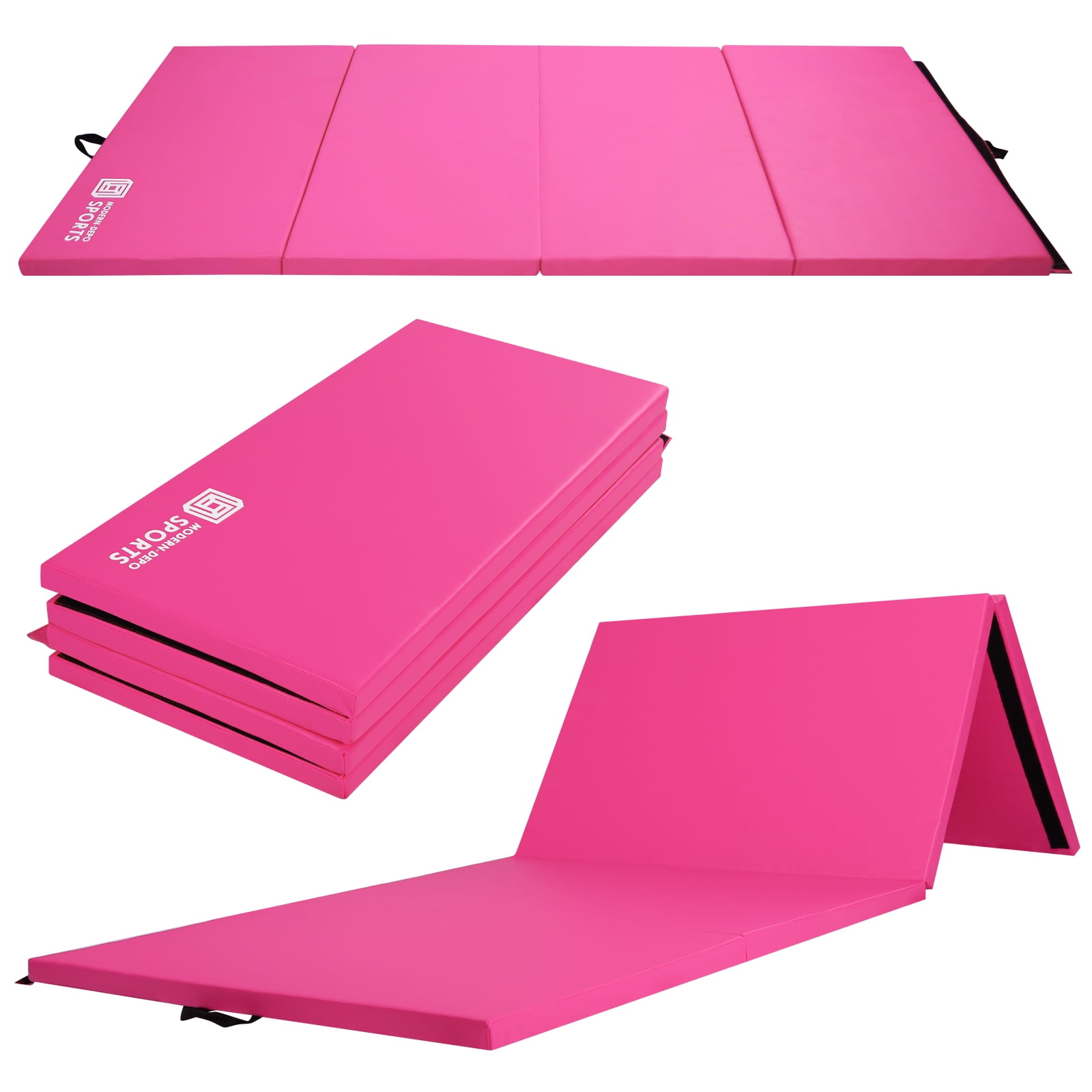 Gymnastics Mat 8'x4'x2" Foldable Tumbling Mats with Carrying Handles ...