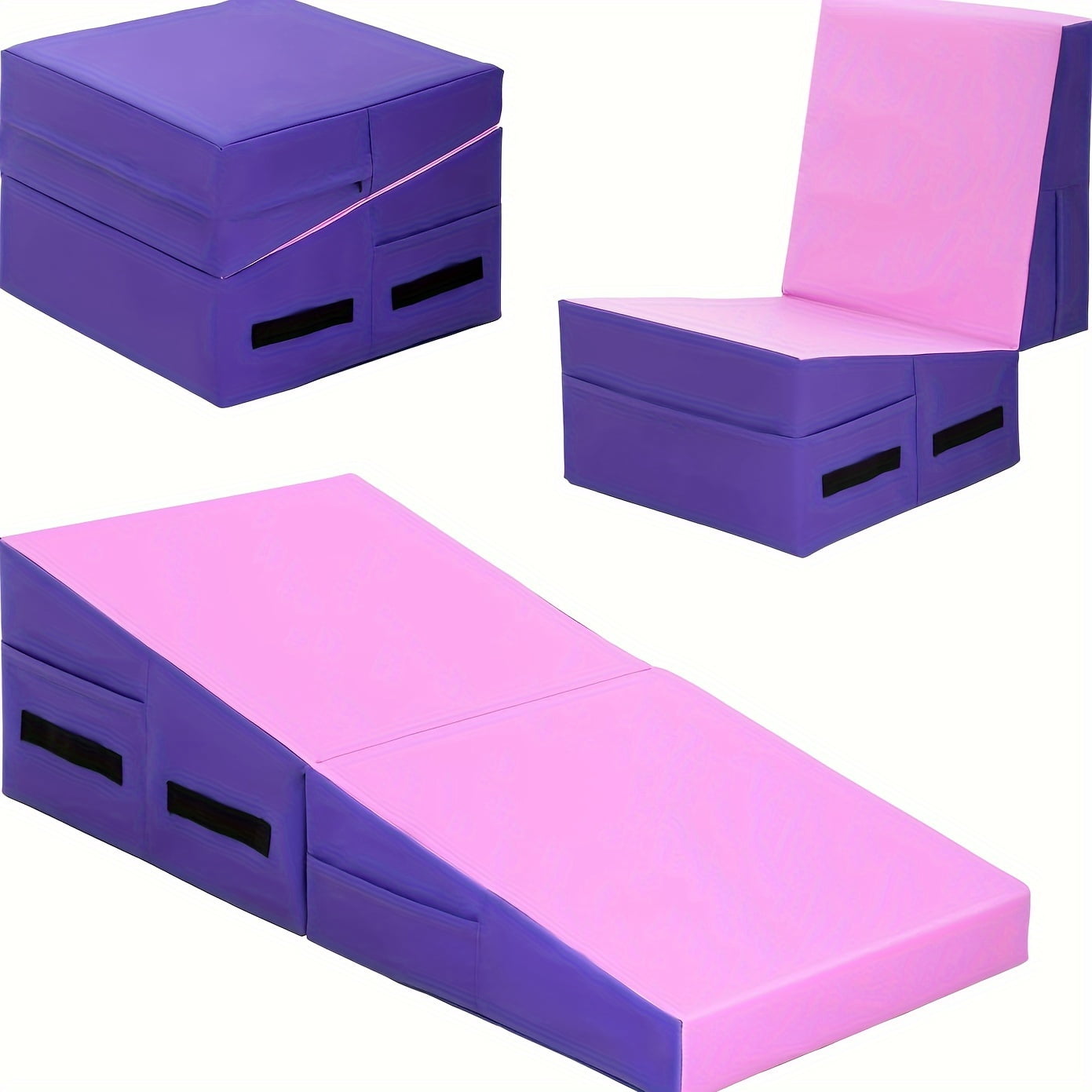 Gymnastics Mat, Incline Tumbling Mat Yoga Mat, Folding Exercise Mat ...