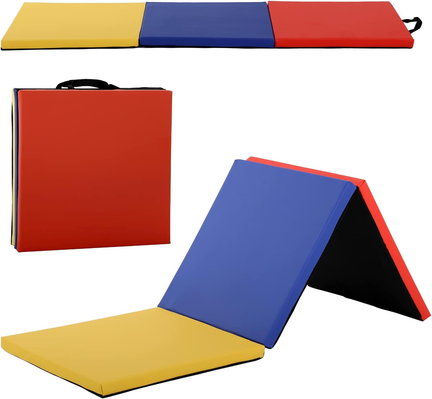 Gymnastics Mat for Kids Adults, Folding Extra Thick Tumbling Mats for ...