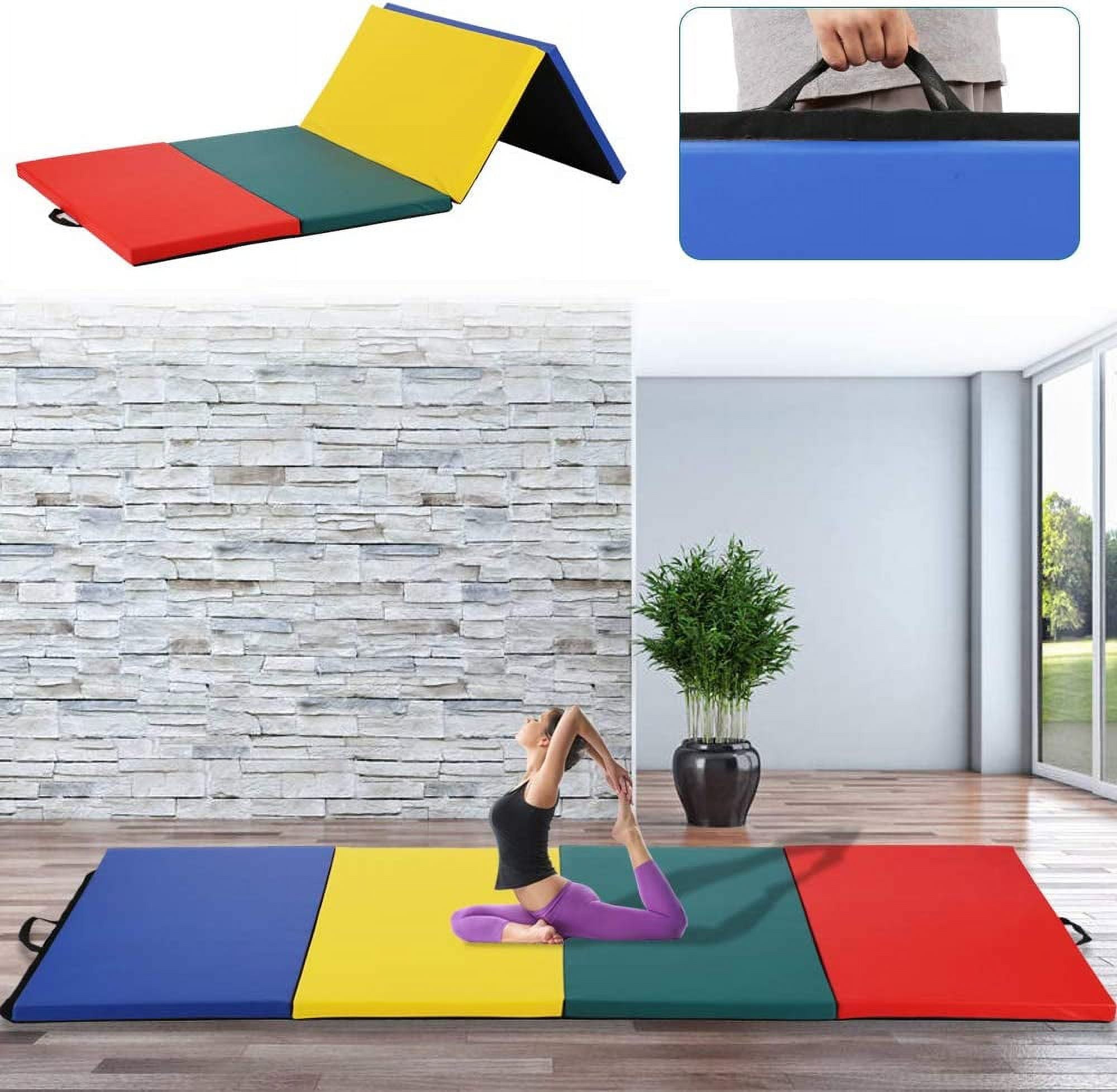 Gymnastics Mat Yoga Mat Exercise Mat Folding Extra Thick Tumbling Mat ...