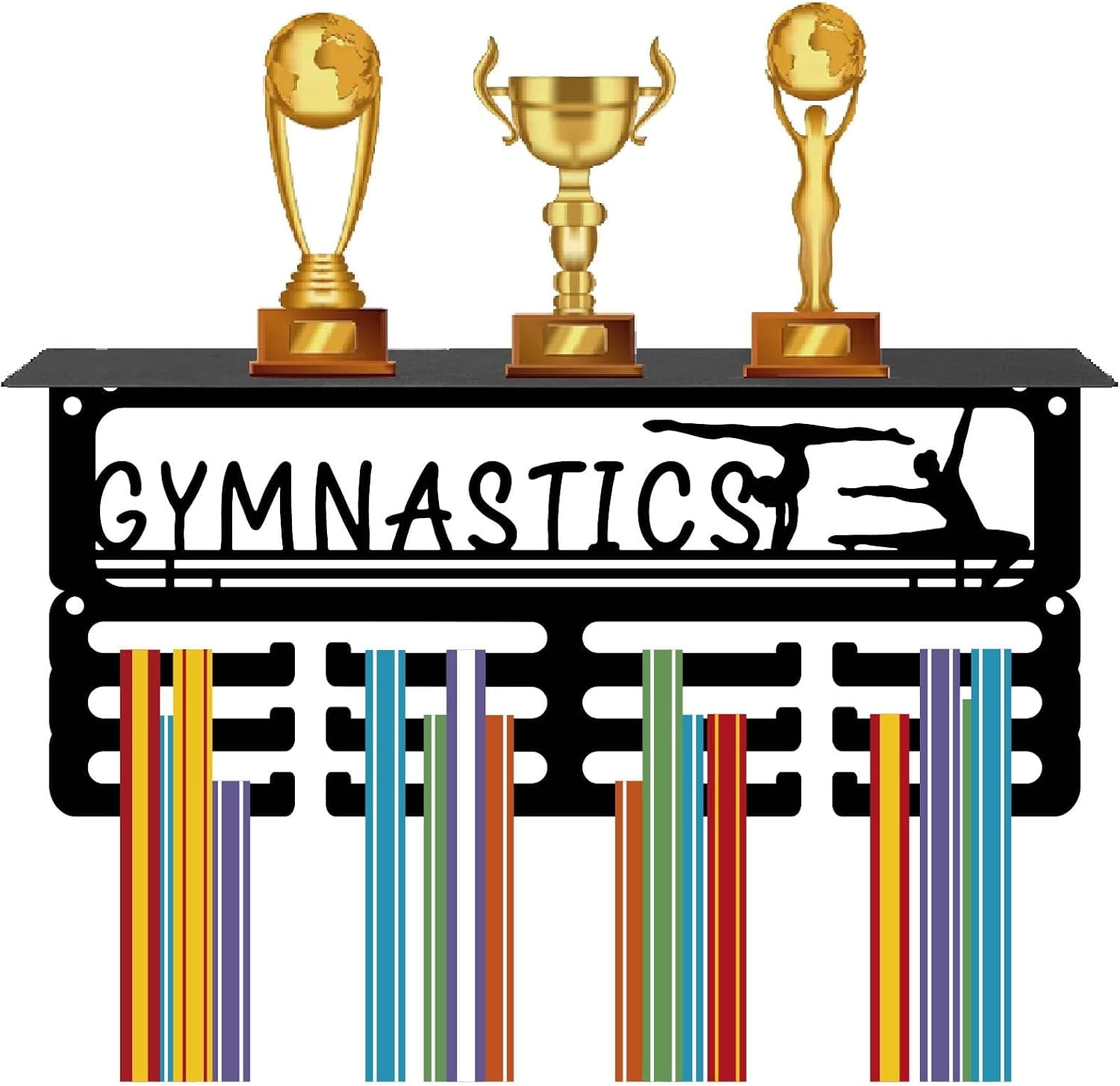 Gymnastics Medal Hanger Display Trophy Shelf Holder with Shelf Stand ...