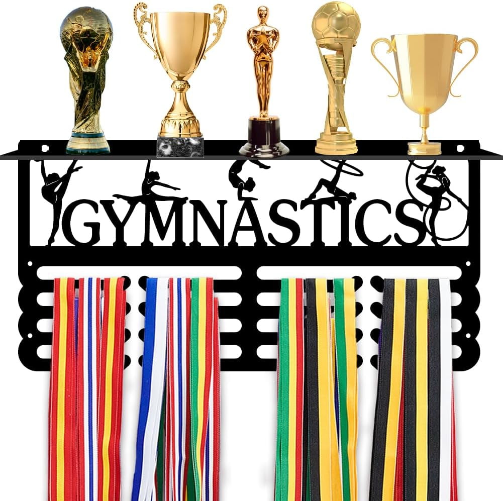 Gymnastics Medal Hanger Display Trophy Shelf Organizer 4 Lines Sports ...