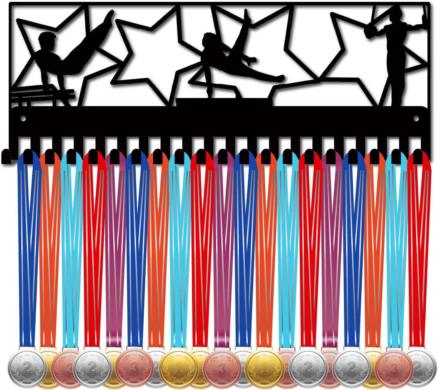 Gymnastics Medal Holder Hanger Medal Display Rack Organizer Metal Black ...