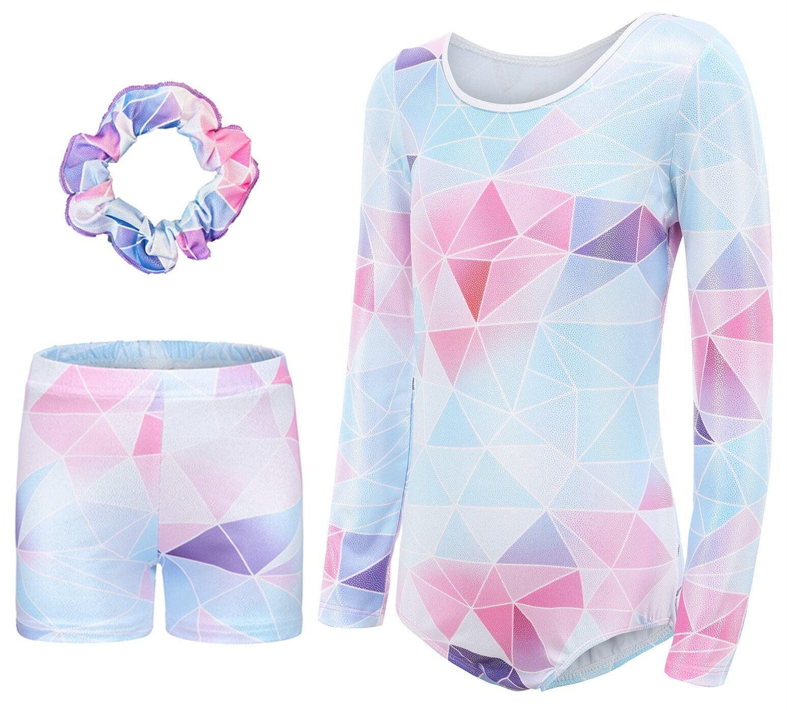 Gymnastics Outfits Set for Teen Girls Long Sleeve Leotards with Dance ...