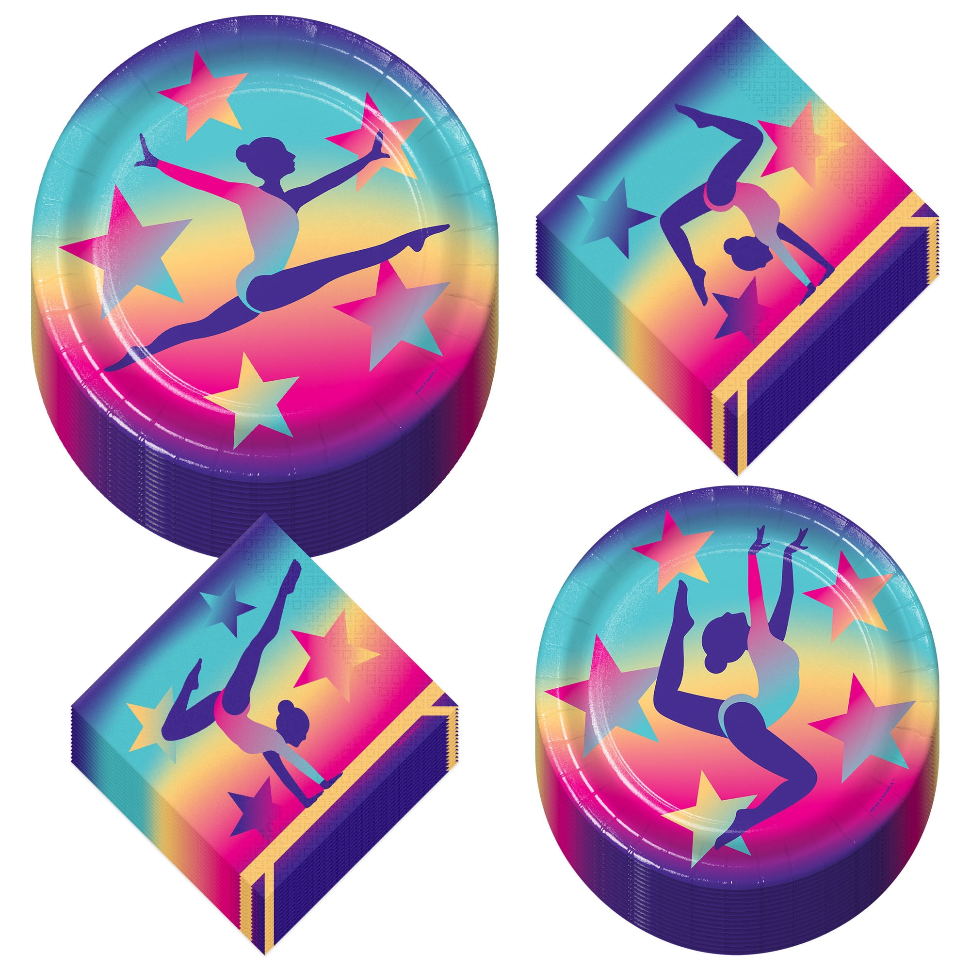 Gymnastics Party Tableware- Mix of Gymnast Paper Dinner Plates, Dessert ...
