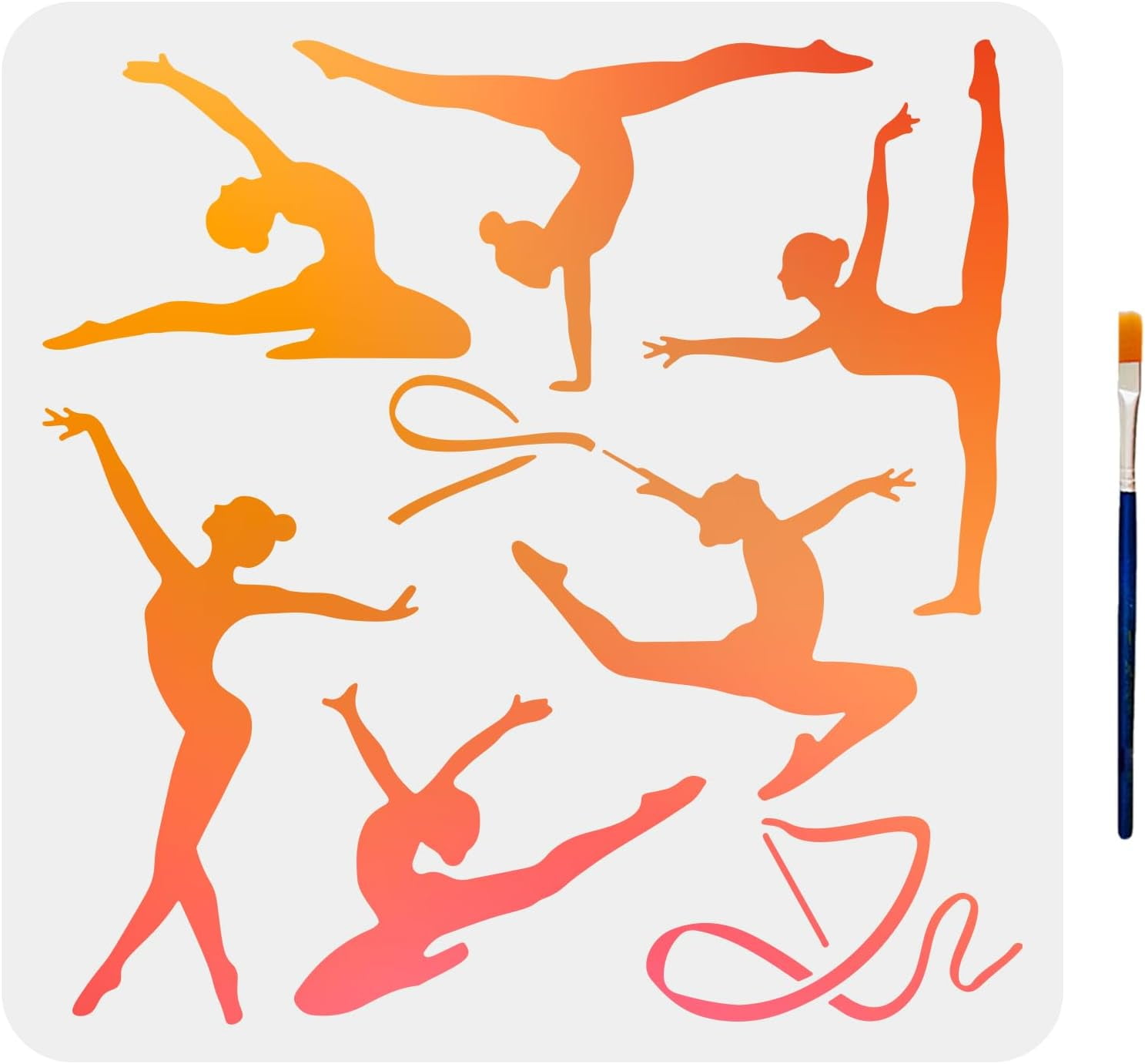 Gymnastics Stencil Artistic Gymnastics Drawing Template 11.8×11.8inch ...