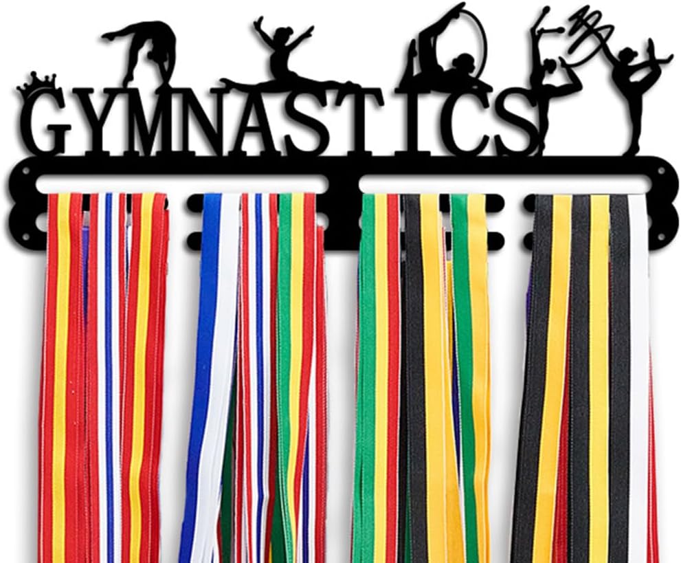 Gymnastics Themed Medal Display Hanger Wall Mounted Tiered Medal Racks ...