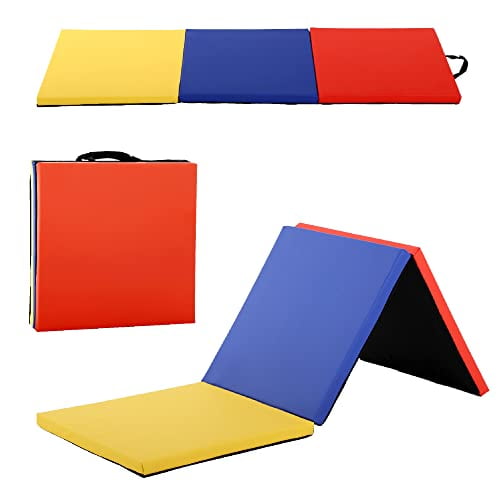 Gymnastics Tumbling Mat, 3 Folding Exercise Mat with Handle, All ...