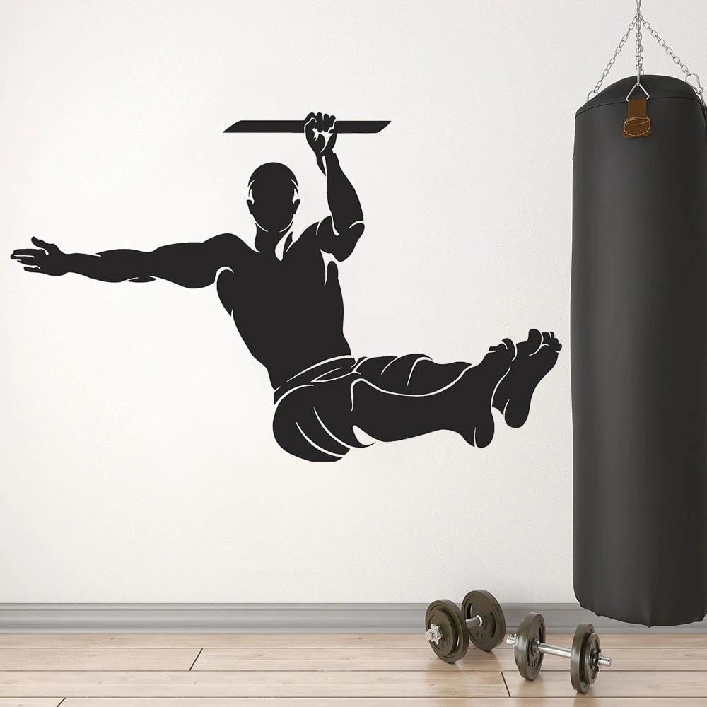 Gymnastics Wall Decal Pull Up Exercise Workout Sport Door Window Vinyl ...