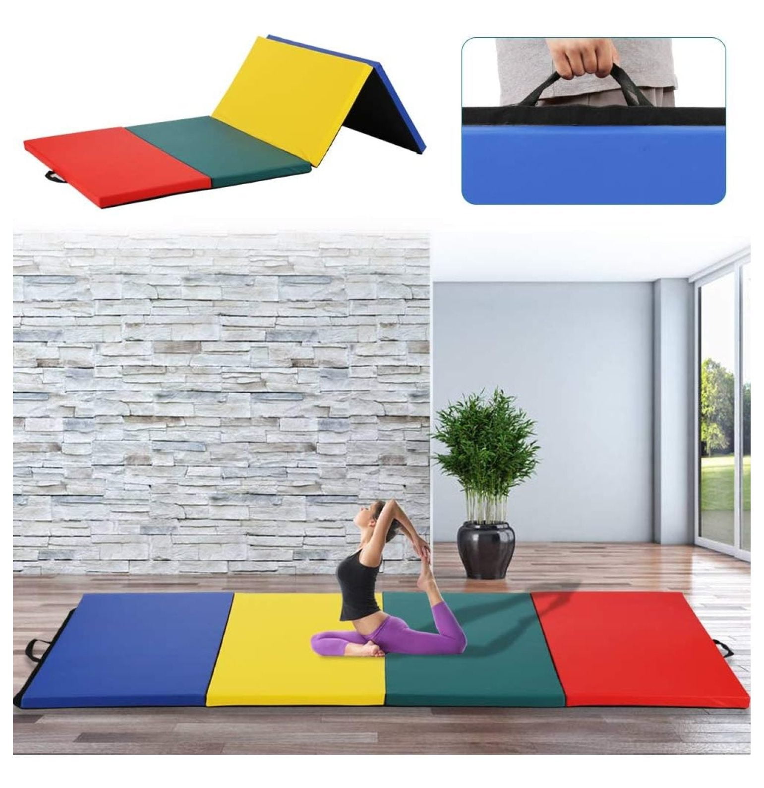 Gymnastics Yoga - Extra Thick Folding Tumbling Mat for Home Gym With ...