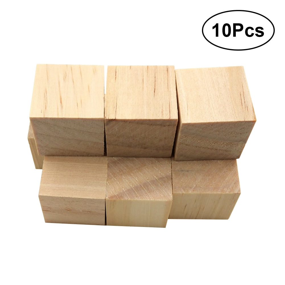 Gymnture 10pcs 10mm Wooden Square Blocks for DIY Coloring ...