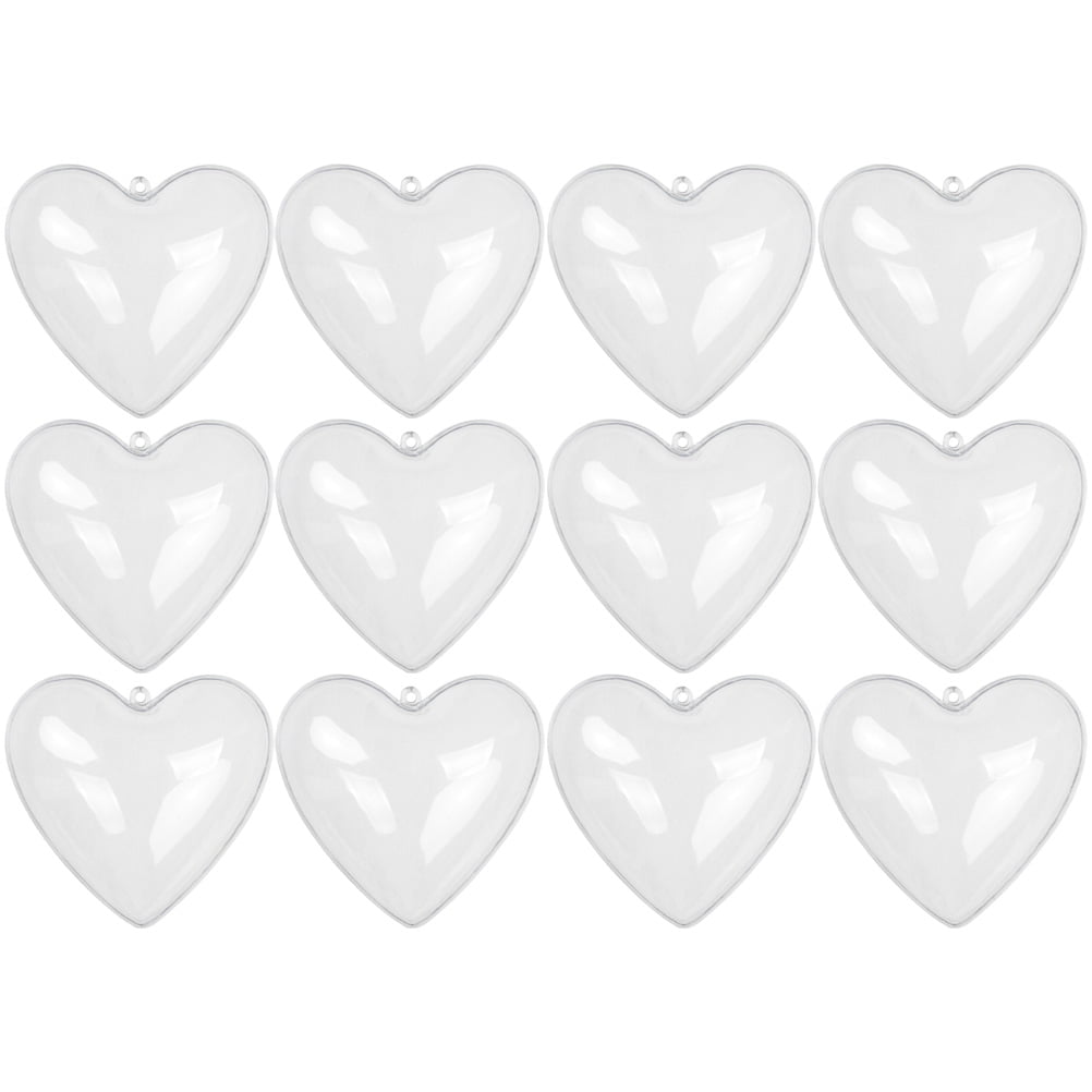 Gymnture 12pcs Clear Heart Shape Fillable Ornament Balls for Christmas ...
