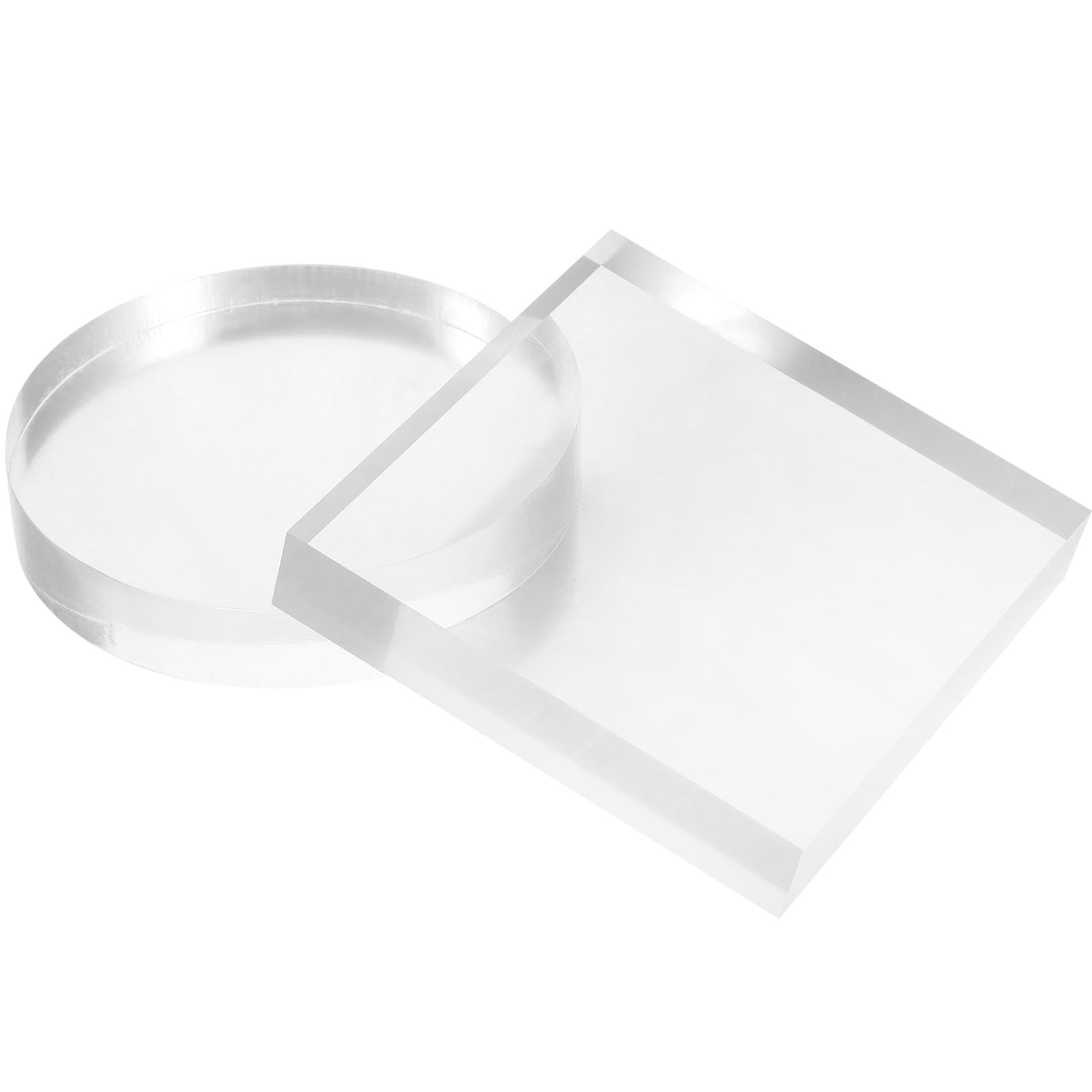 Gymnture 2Pcs Acrylic Display Block Clear Polished Acrylic Display Base ...
