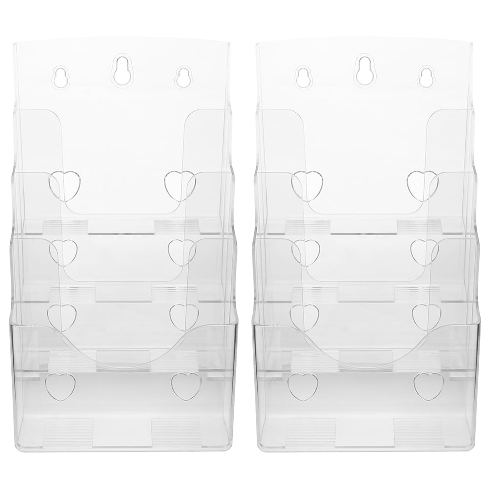 Gymnture 2x A5 4-Tier Clear Plastic Brochure Holder Pamphlet Rack ...
