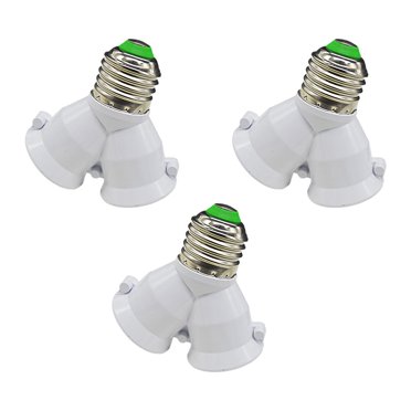 SSKFHGI 2 in 1 E27 Lamp Socket Splitter Adapter Light Double Stand Bulb ...