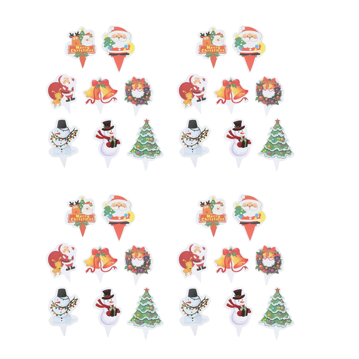 Gymnture 400Pcs Party Mousse Cake Toppers Christmas Themed Paper Cake ...