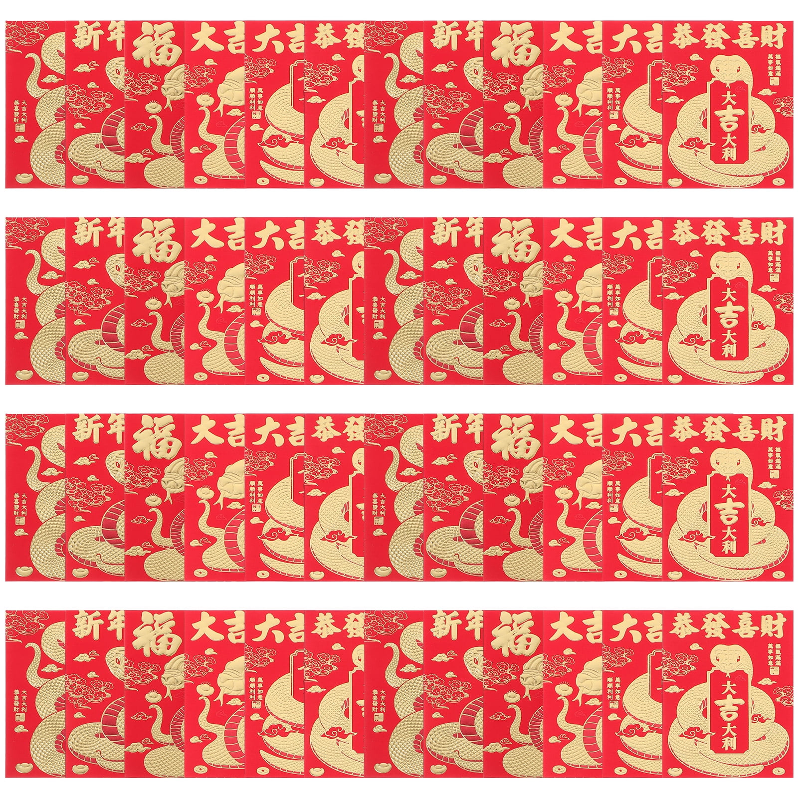 Gymnture 48PCS Snake Zodiac Red Packets Chinese Red Envelopes 2025 ...