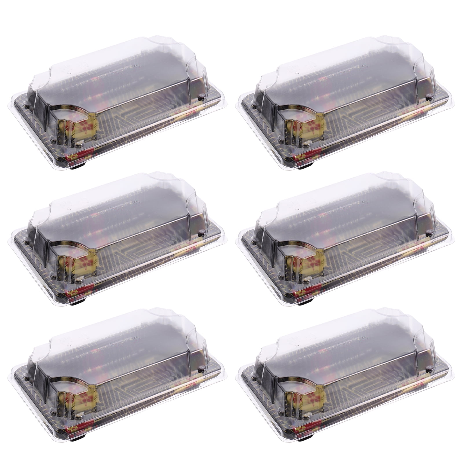 FRCOLOR Transparent Plastic Sushi Box Portable Food Container for ...