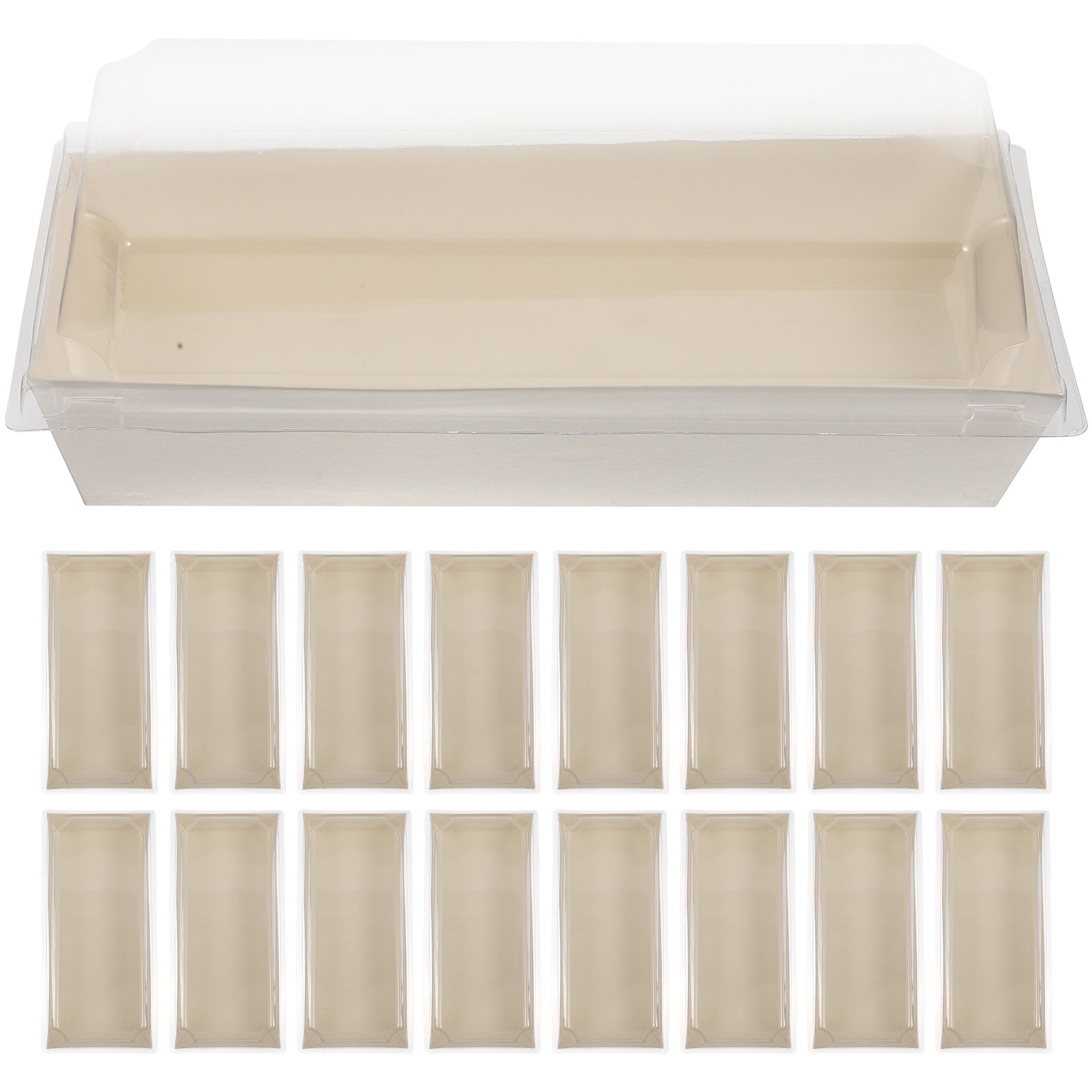 Gymnture 50pcs Long Cake Roll Packaging Box Swiss Roll Containers with ...