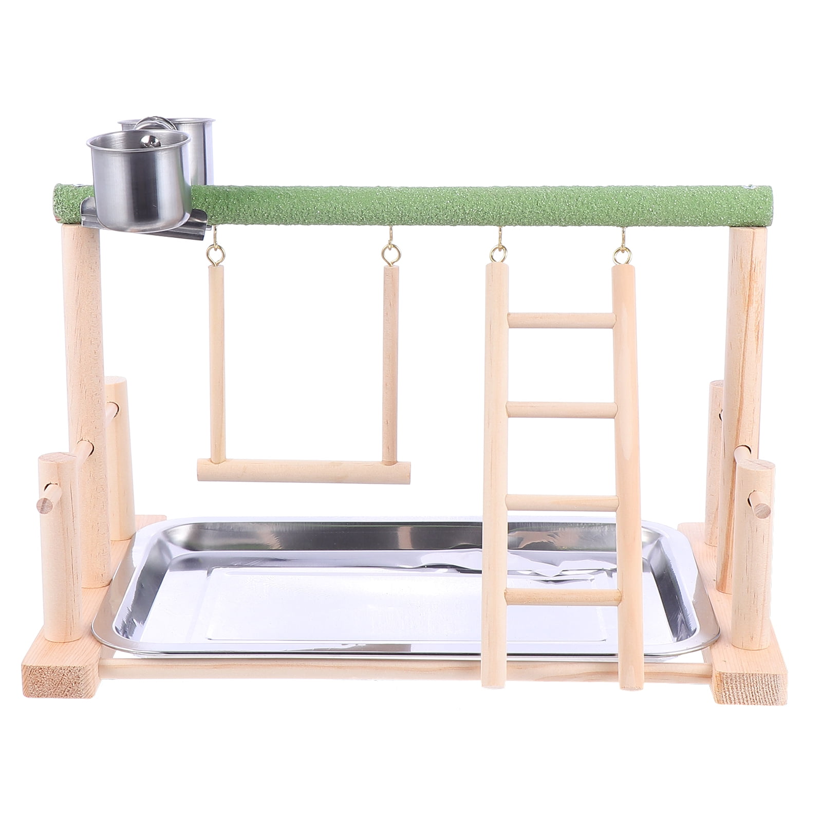 Gymnture Bird Gym Stand with Feeder Cups and Toys for Small Parrots ...