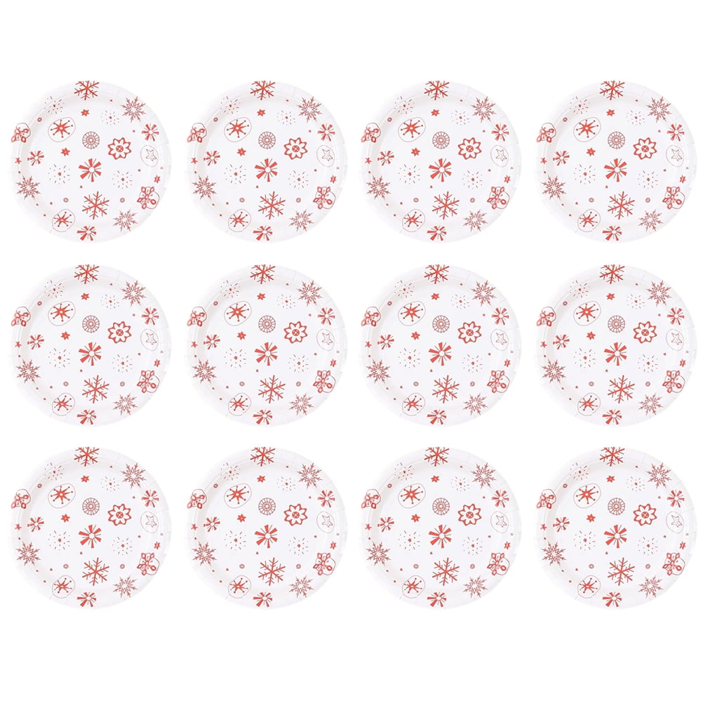 Gymnture Christmas Snowflake Dinnerware: 12pcs 9" Dinner Plates & 20Pcs ...
