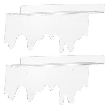 "Upsimples 15"" Acrylic Floating Shelves Set of 4, Modern Wall Mounted ...
