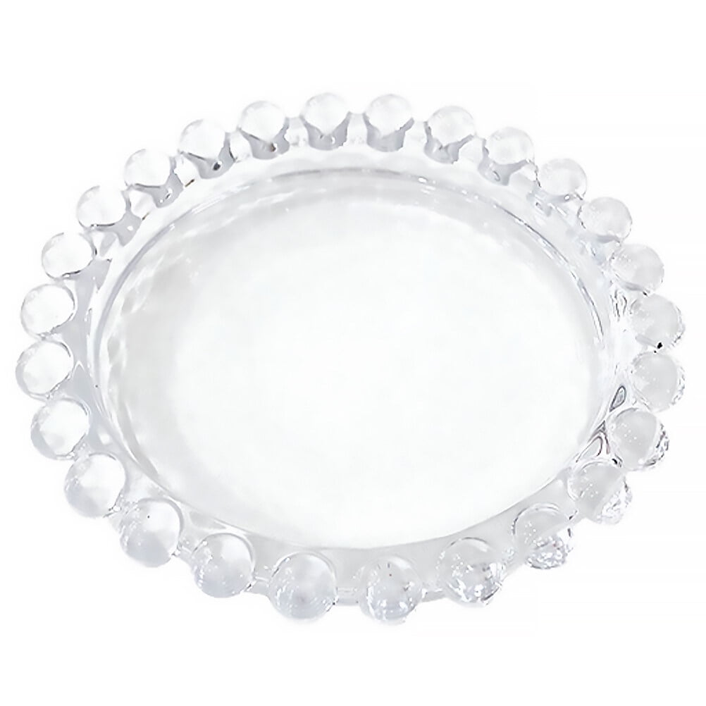 Gymnture Clear Glass Plates with Beaded Rim for Serving and Dining ...