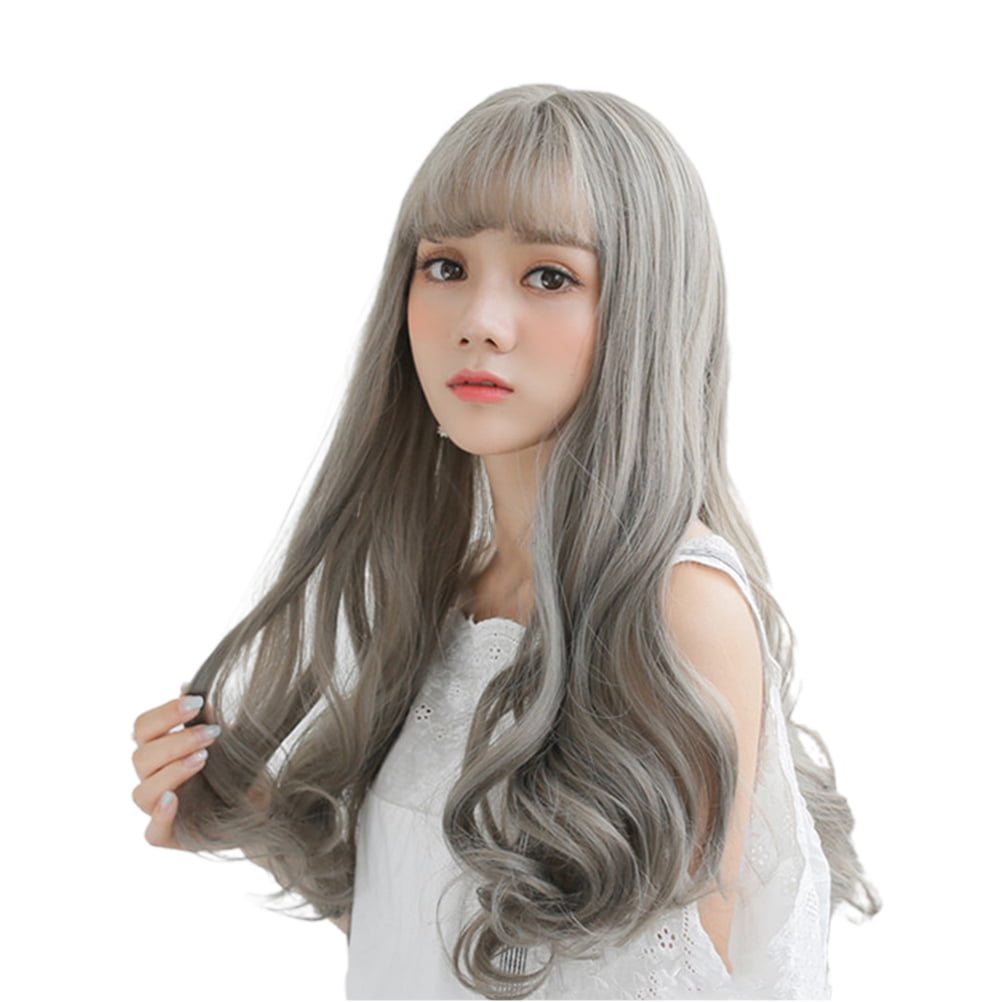 Gymnture Human Long Curly Wavy Hair Wig Full Cover Body Wave Front Wig ...