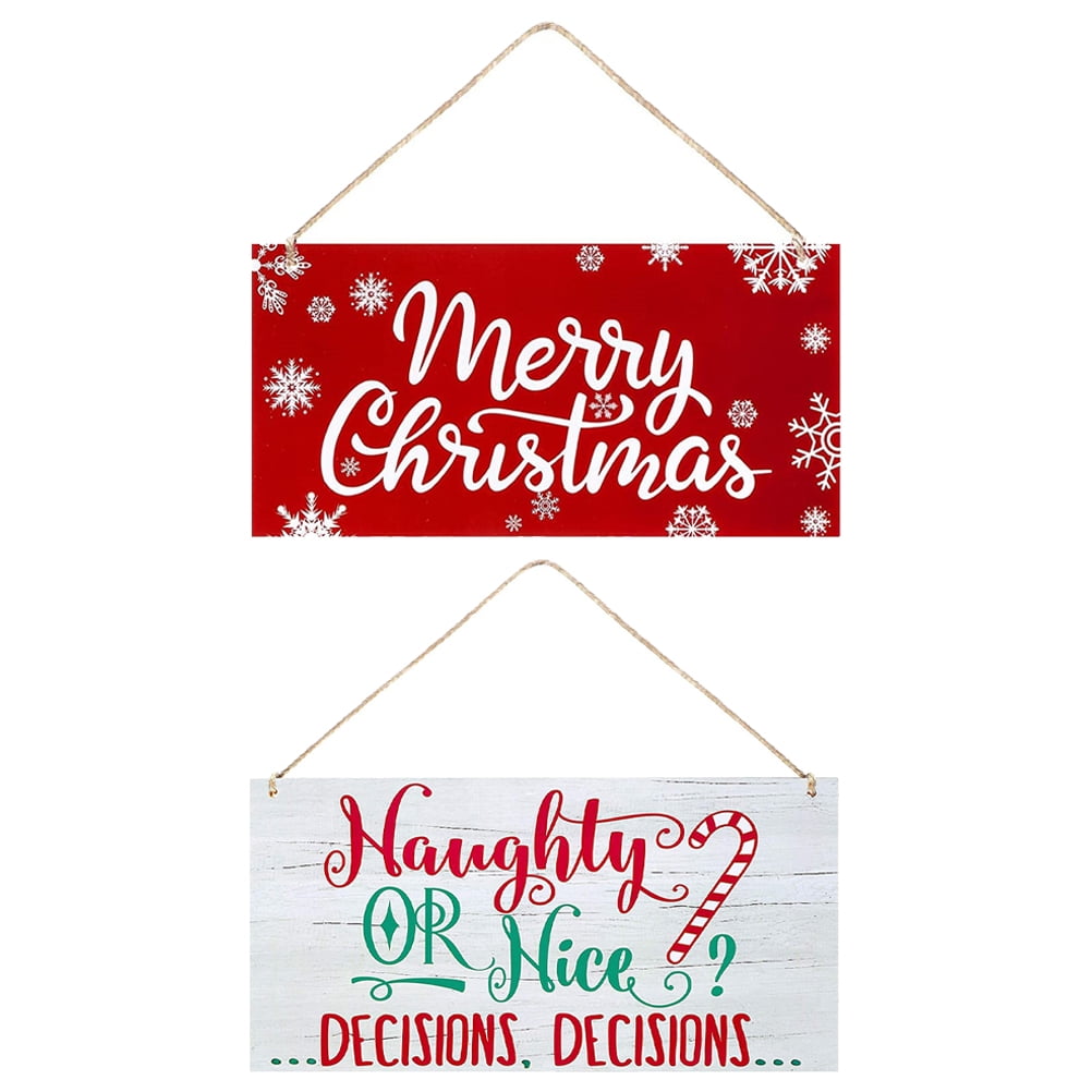 Gymnture Merry Christmas Wood Hanging Sign - - Rustic Holiday Decor ...