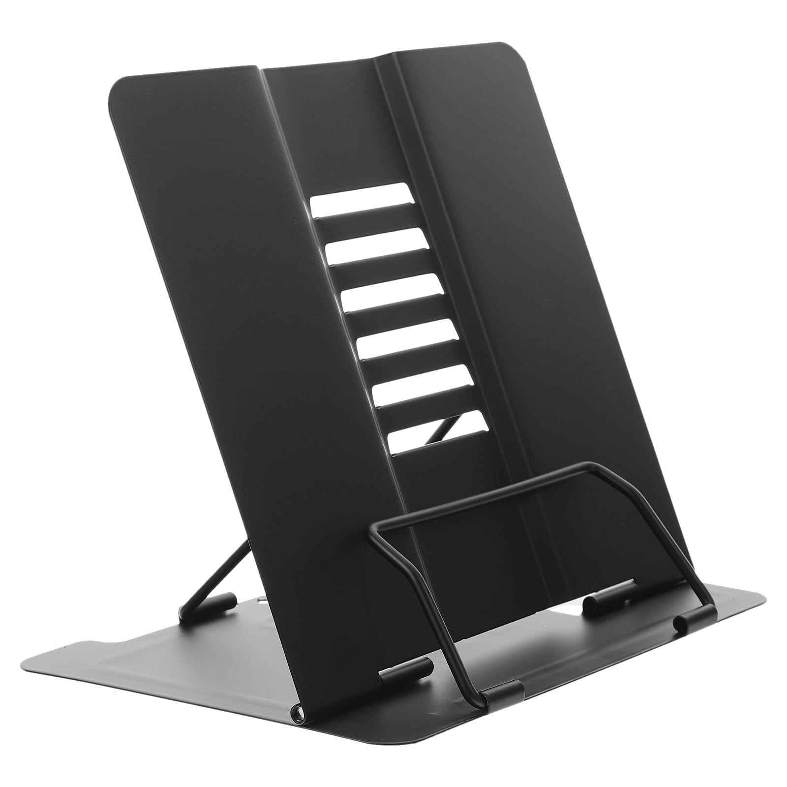 Gymnture Metal Book Stand Adjustable Reading Rack with Clips (Black ...
