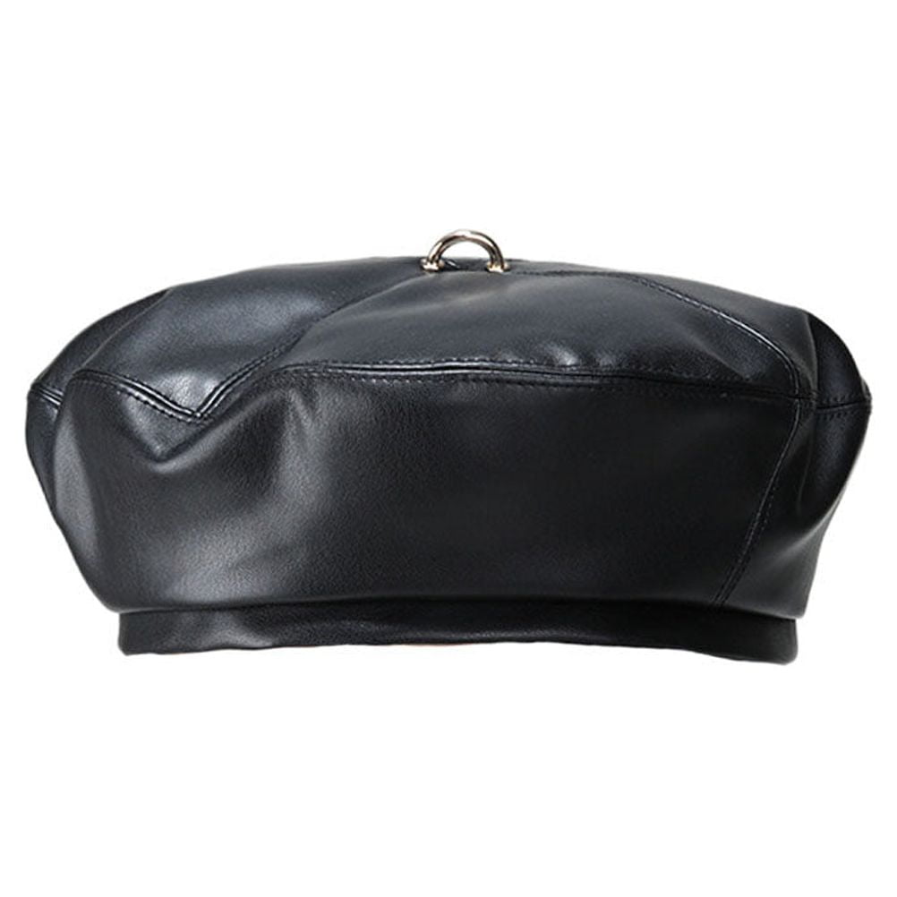 Gymnture PU Leather Beret Warm Fashion Hat All-Match Painter Hat Retro ...