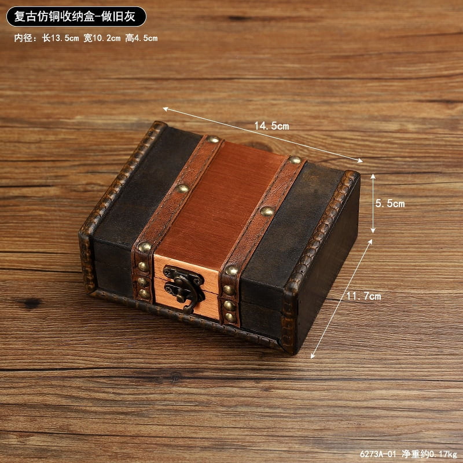 Gymnture Small Wooden Treasure Chest with Lock Decorative Storage Box ...