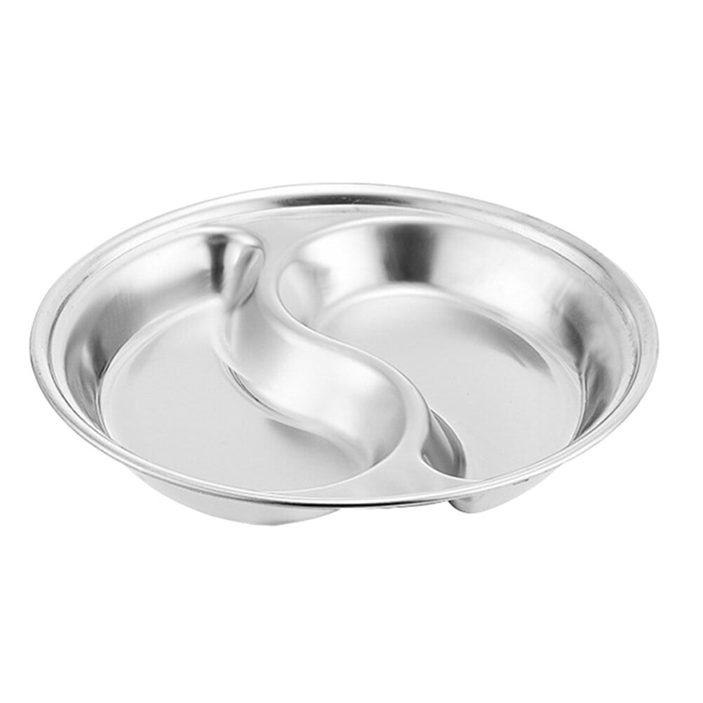 Gymnture Stainless Steel 2-Compartment Appetizer Plate 10cm Snack ...