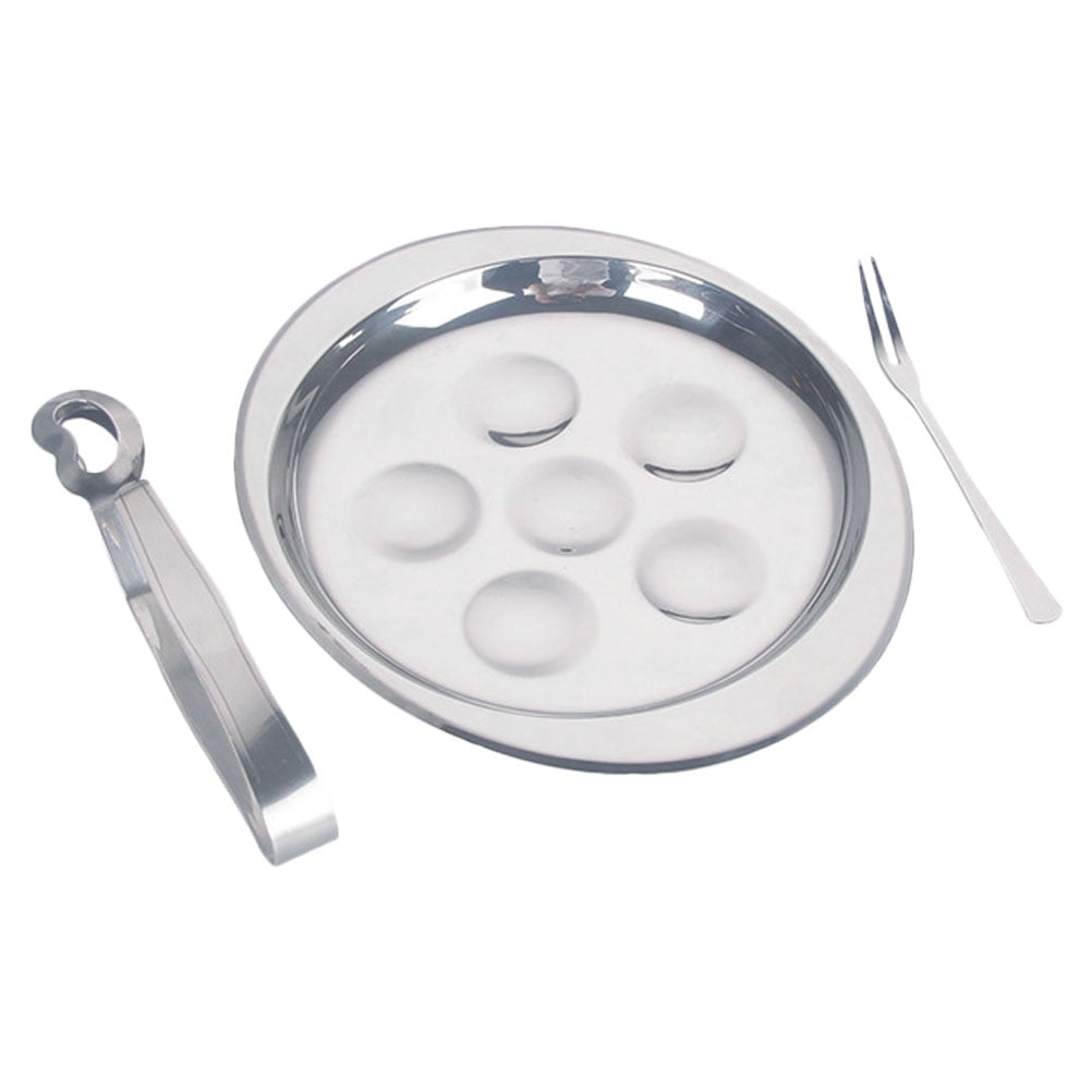 LABSERRON Creative Baked Snail Dish Silver 3Pcs 7.66X6.6X1.77in ...