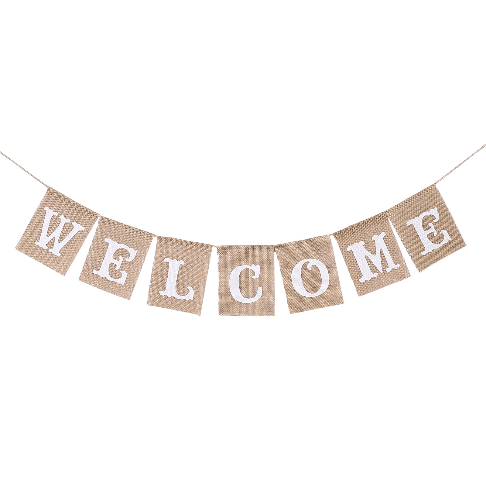 Gymnture Vintage Burlap Welcome Banner - 2.8M Rustic Pennant Flag for ...