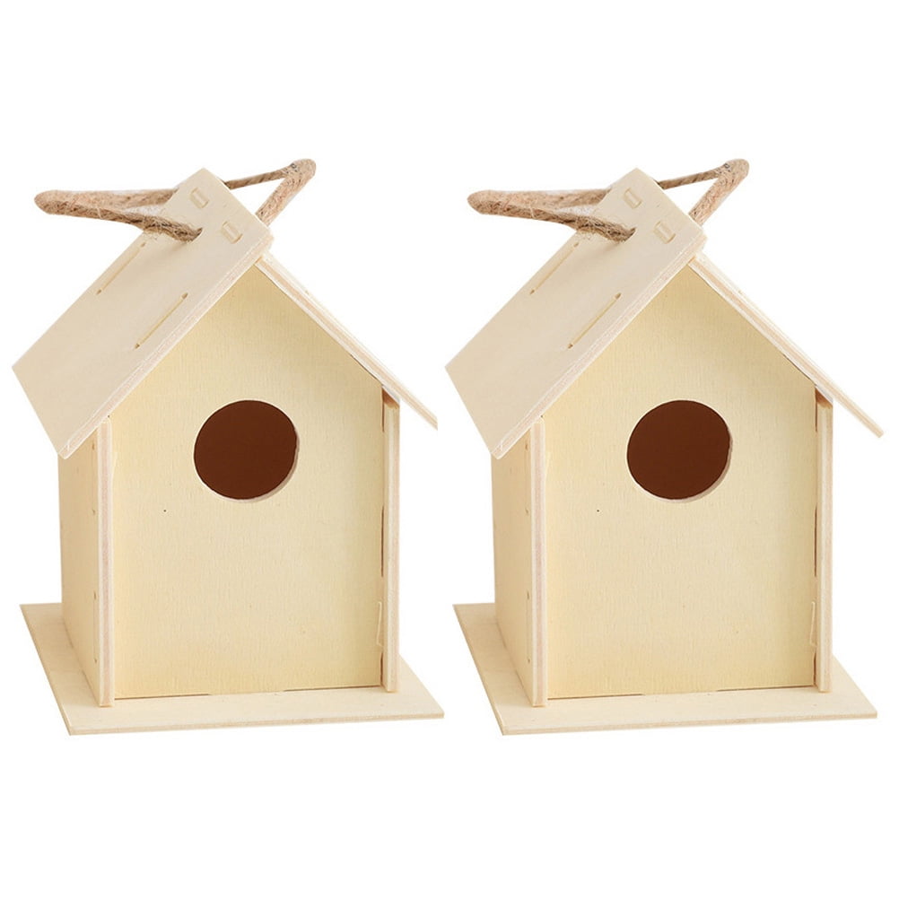 Gymnture Wooden Bird House Christmas Village Unpainted Educational ...