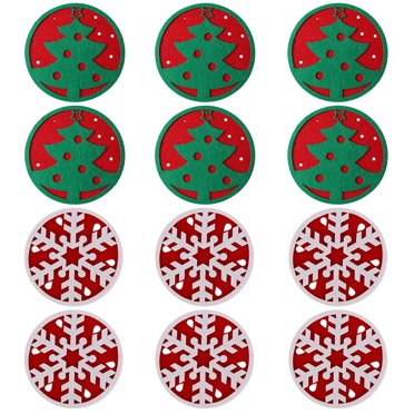 JOOCAR Christmas Coasters, Christmas Bell Bow Merry Christmas for Home ...