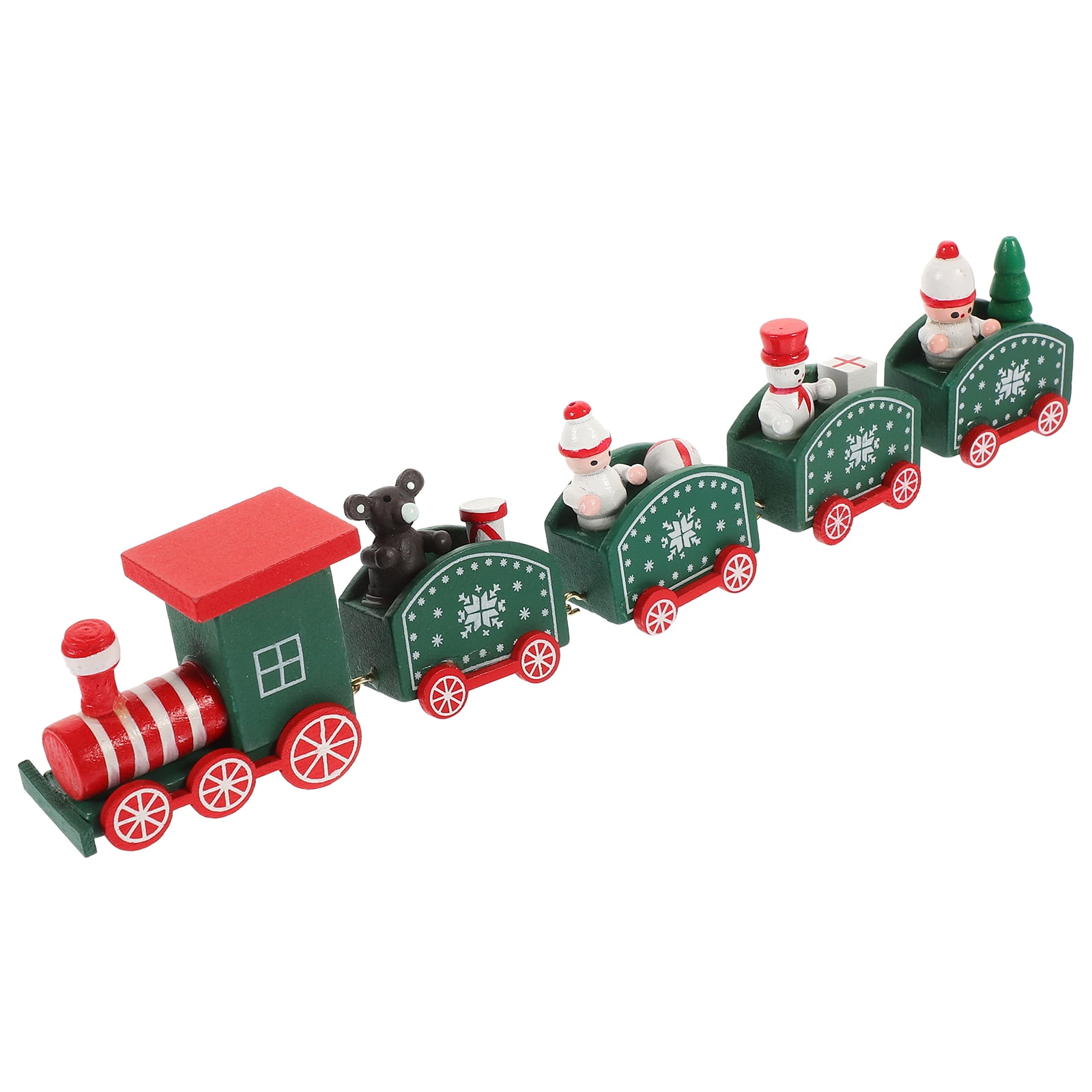 Gymnture christmas Christmas Train Set Wood Railway Toy 5-Section ...