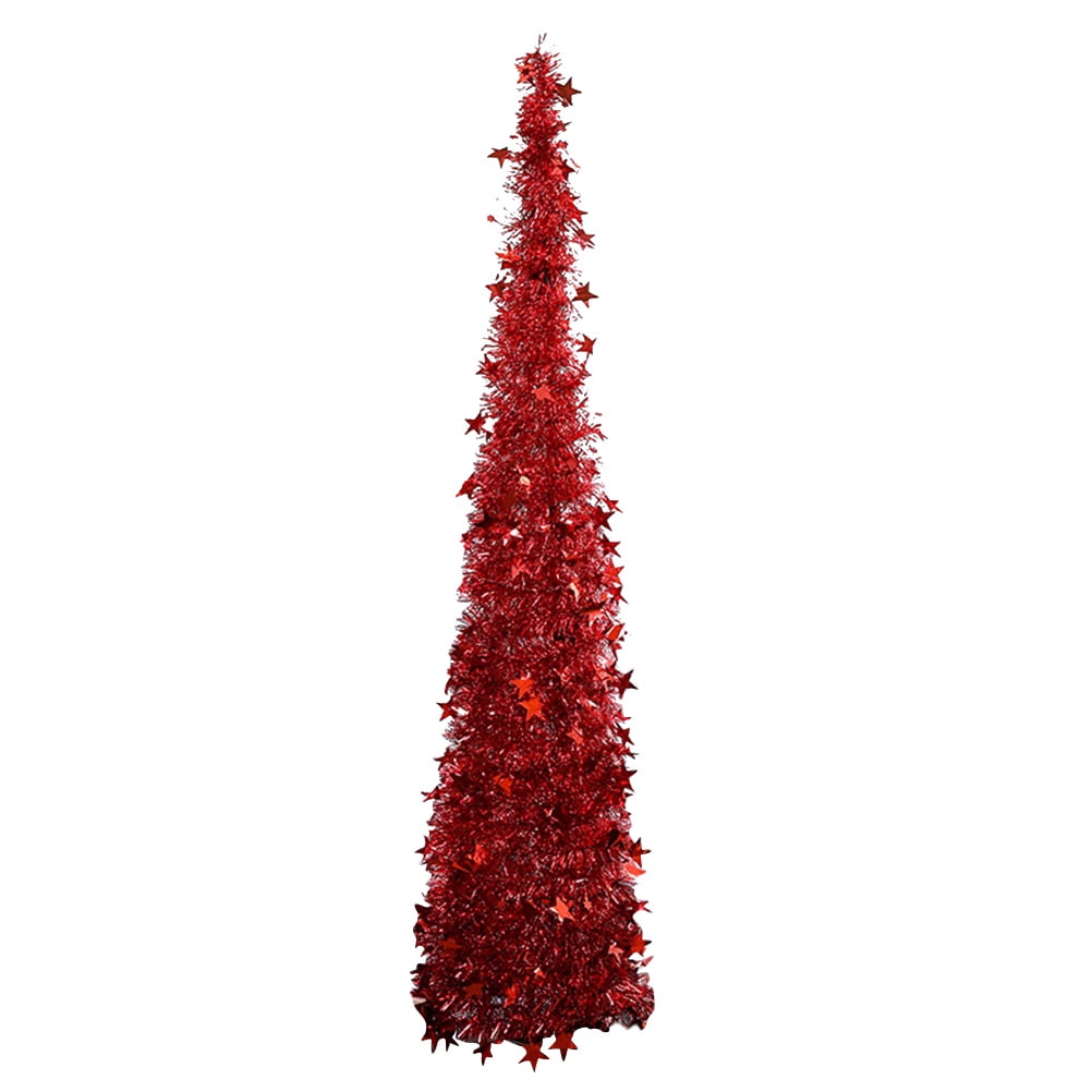 Gymnture christmas Foldable 120cm Red Xmas Tree for Indoor/Outdoor ...