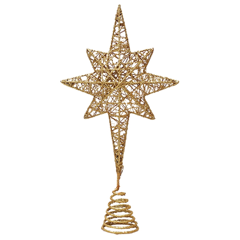 Gymnture christmas Golden Metal Glitter Star Tree Topper for Xmas ...