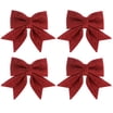 JingChun Large Christmas Red Velvet Bows Knots with Stuffed Red ...