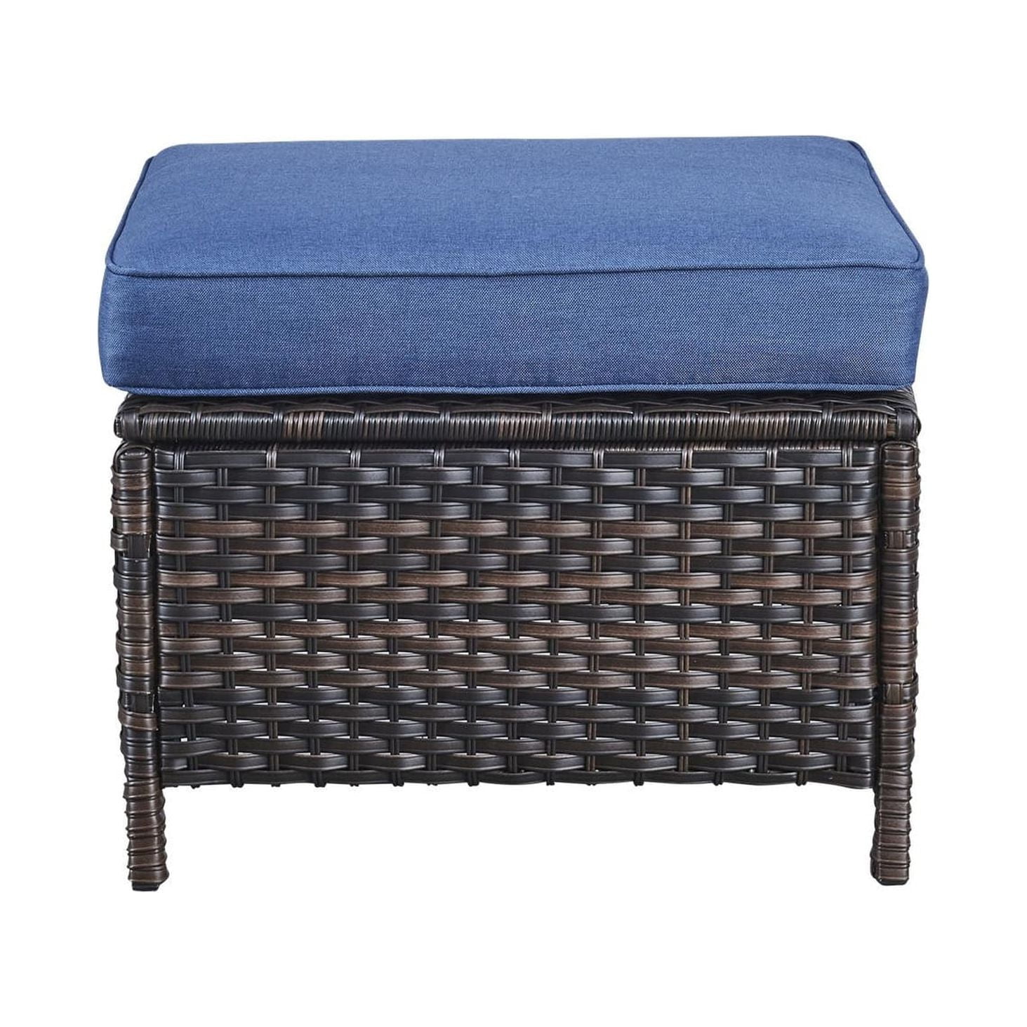 Gymojoy 2 Piece Outdoor Ottoman Wicker Patio Ottomans Brown/Blue ...